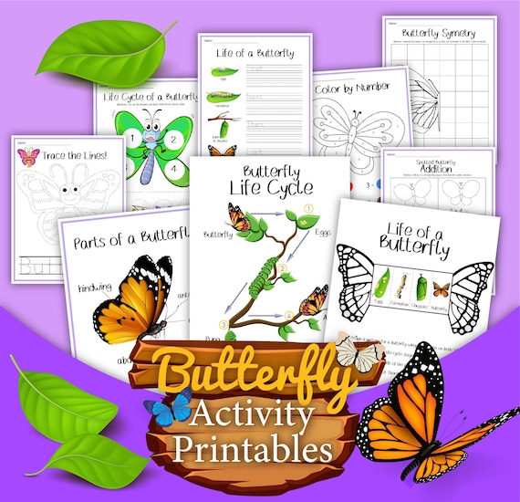 Butterfly Activity Set instant download Butterfly life | Etsy