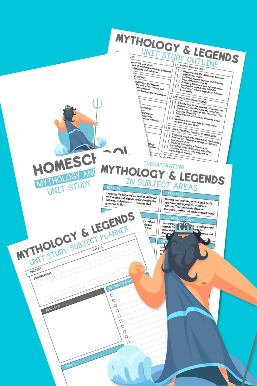 Mythology and Legends Unit Study Outline, Mythology, Mythical Legends ...