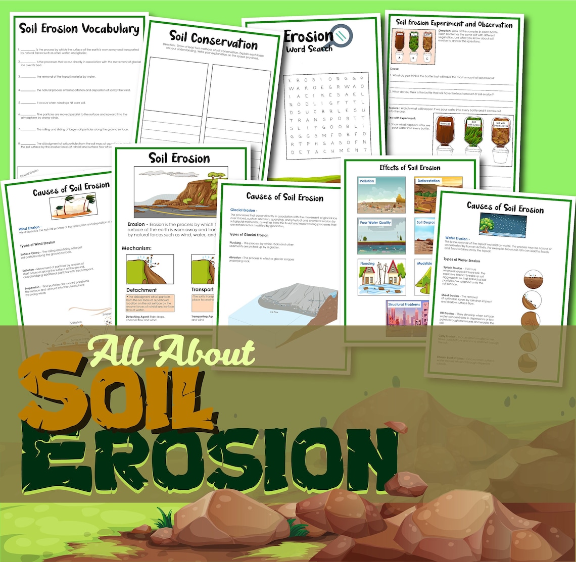 Soil Erosion Soil Conservation Experiments Science Digital | Etsy