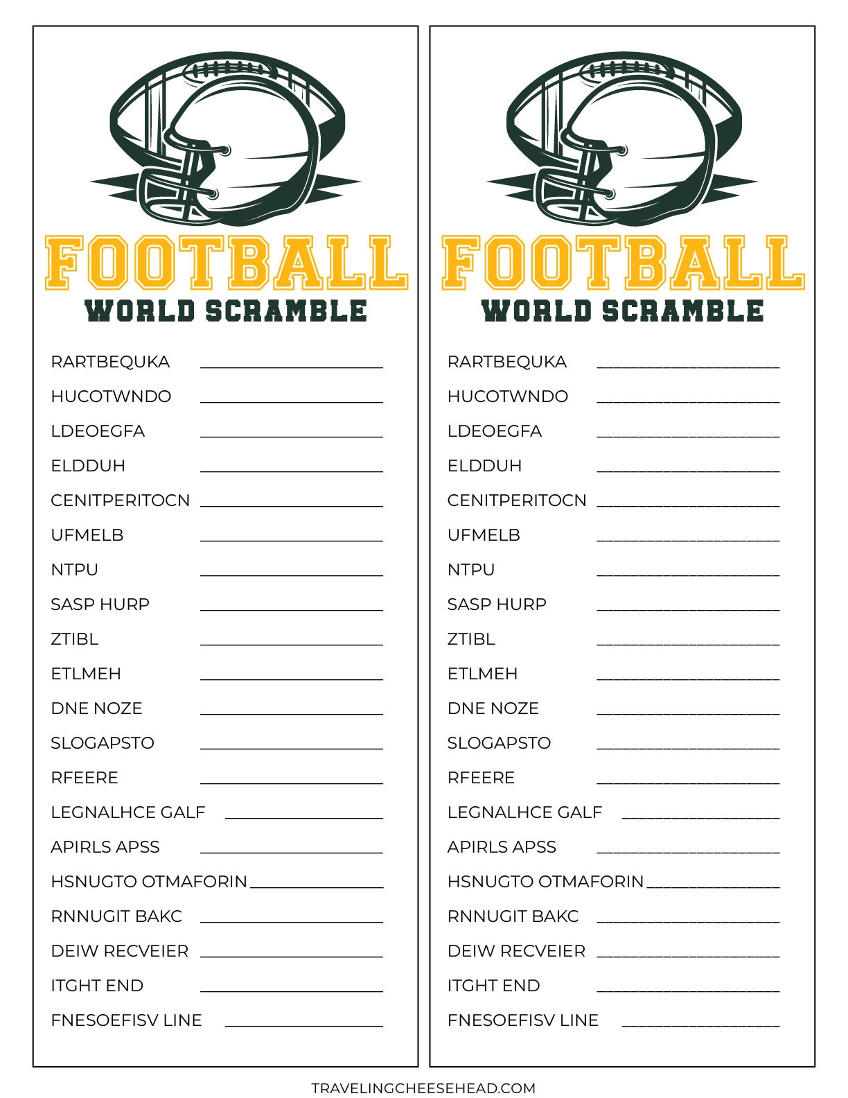 Football Game Night Printables, Football Fun, Game Night, Digital ...