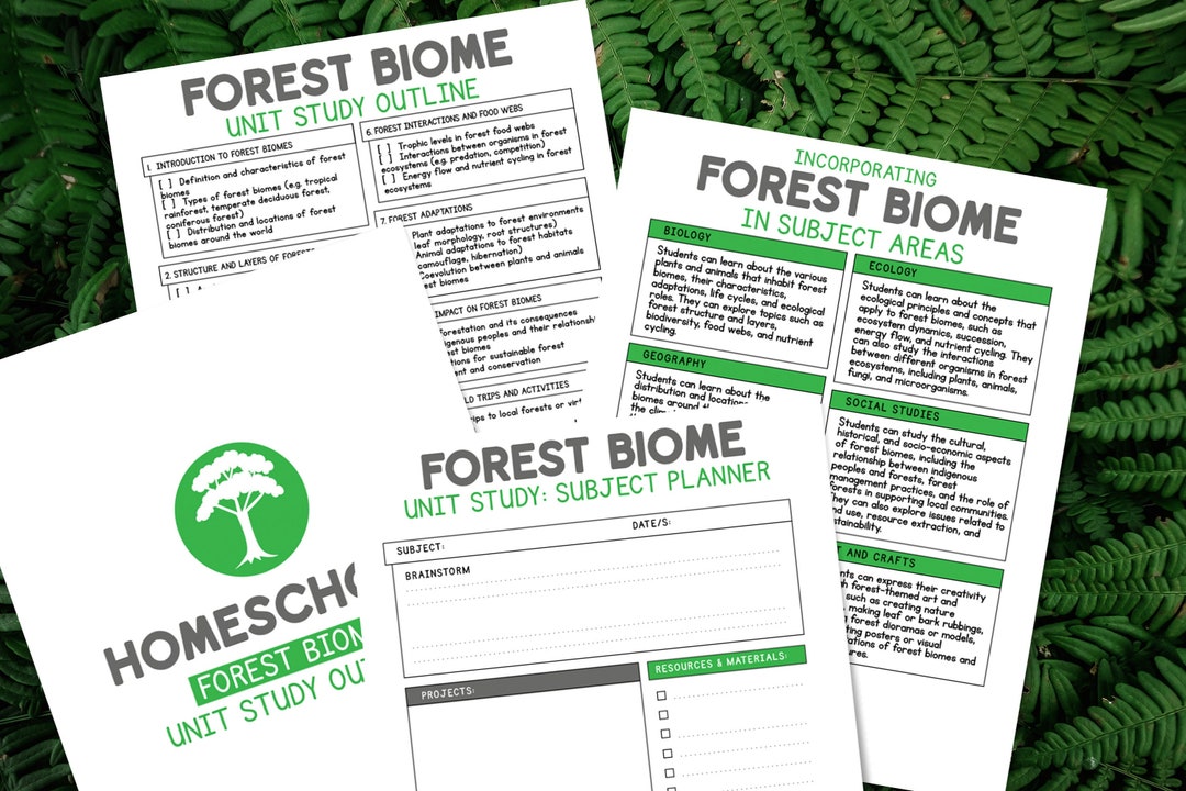Homeschool Forest Biome Unit Study Outline, Forest Biome, Homeschool ...
