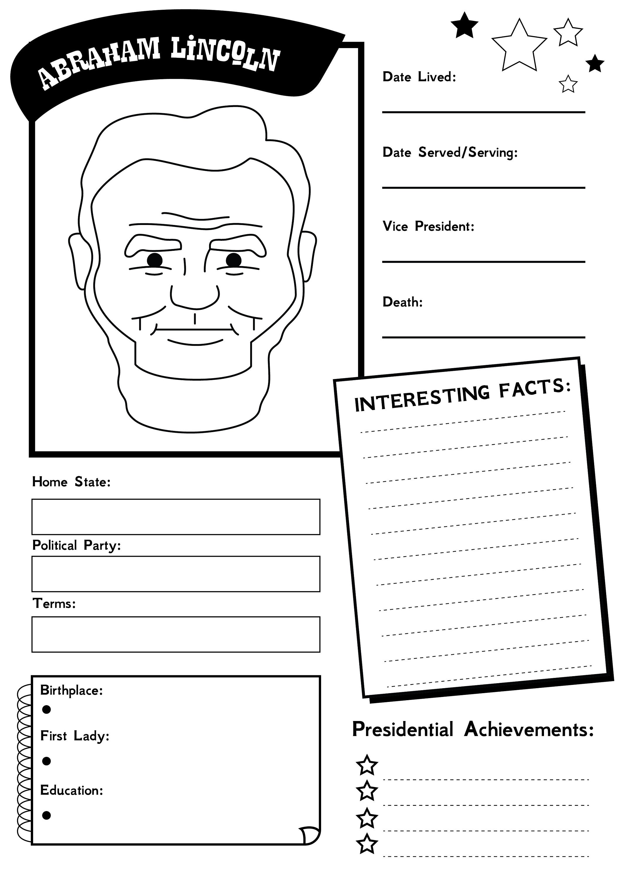 President Fact Sheets, Presidents, Digital Download, Instant Download ...