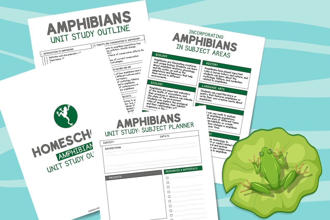 Amphibians Unit Outline Study, Amphibians, Digital Download, Printable ...