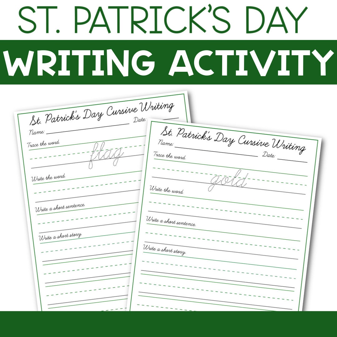 St. Patrick's Day Cursive Writing Activity, St. Patrick's Day, Cursive ...