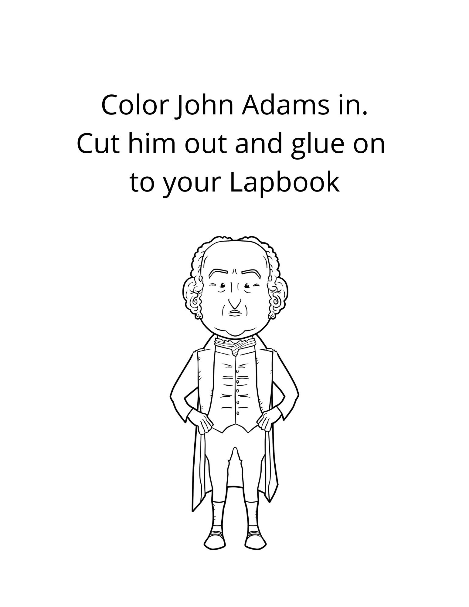 John Adams Lapbook, Instant Download, Digital Download, President ...