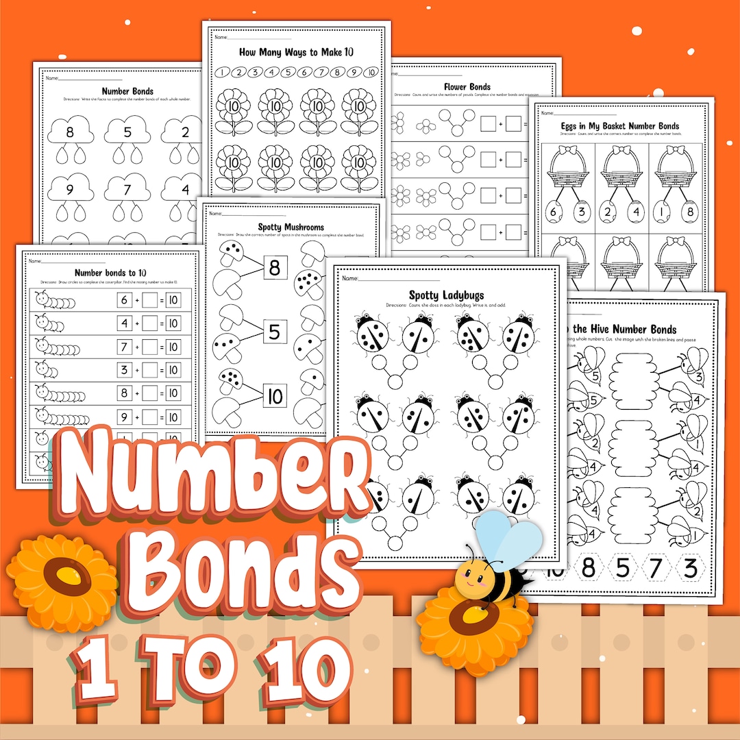Spring Themed Number Bonds, Number Bonds, Digital Download, Printable ...