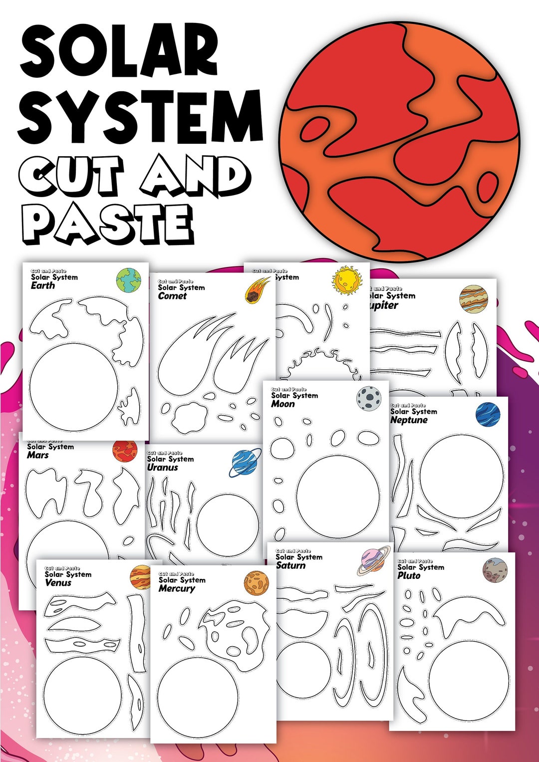 Solar System Crafts, Solar System, Digital Download, Instant Download ...