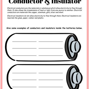 Insulators & Conductors for Kids, Instant Download, STEM Workbook ...