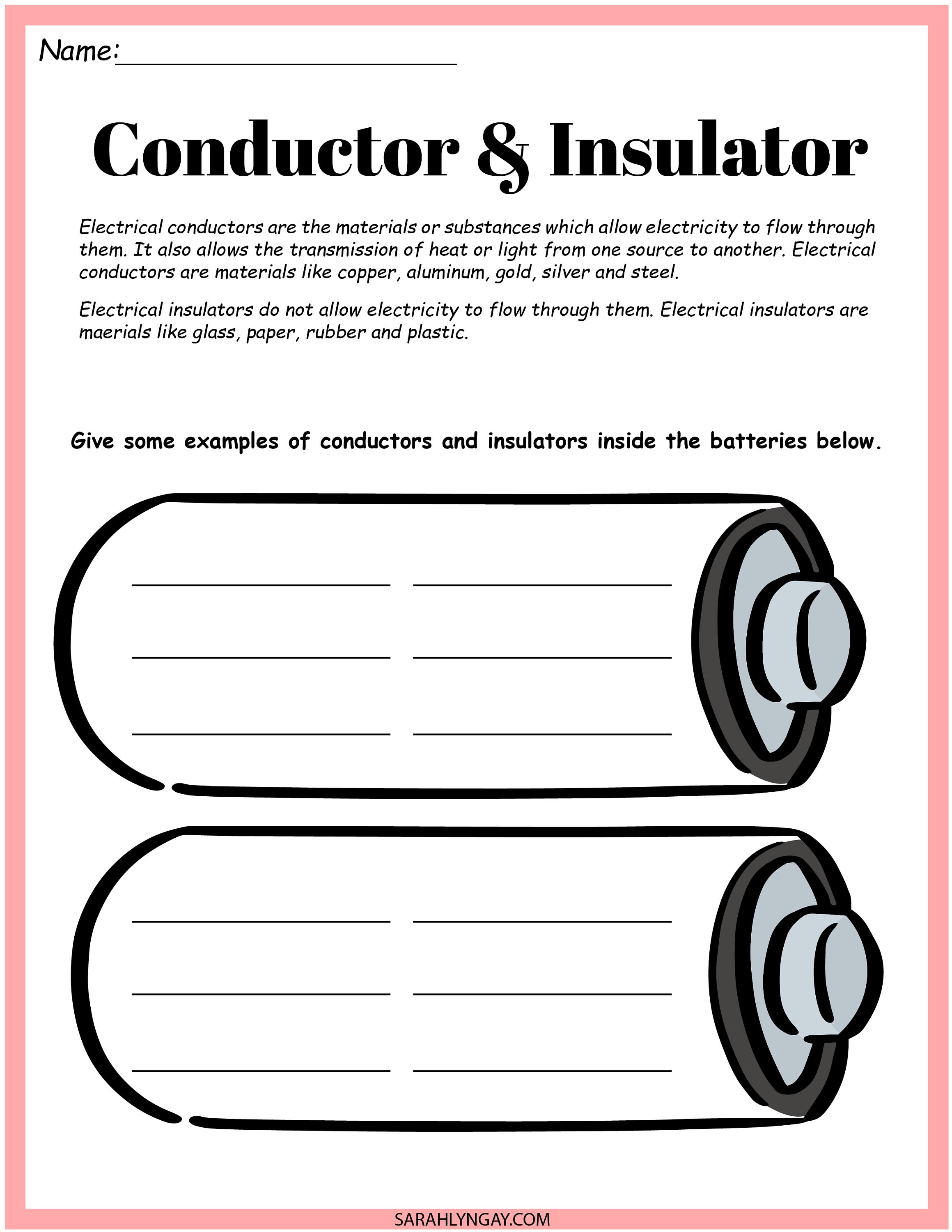 Insulators & Conductors for Kids Instant Download STEM - Etsy