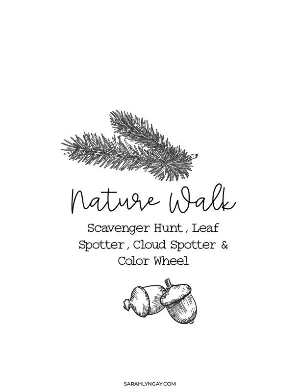 Nature Walk Scavenger Hunt, Leaf Spotter, Cloud Spotter and Color Wheel ...