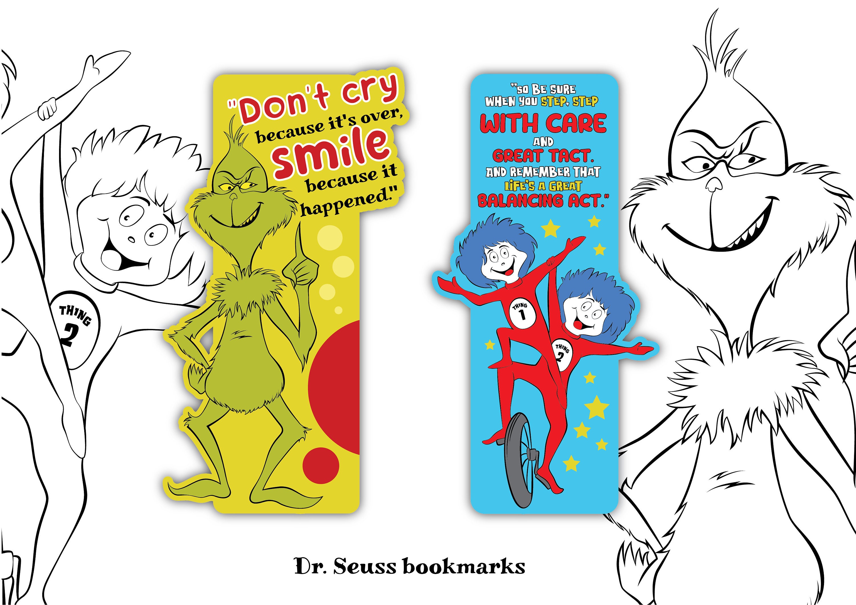 Dr. Seuss Bookmark Set Dr. Seuss Digital Download Printable - Etsy ...