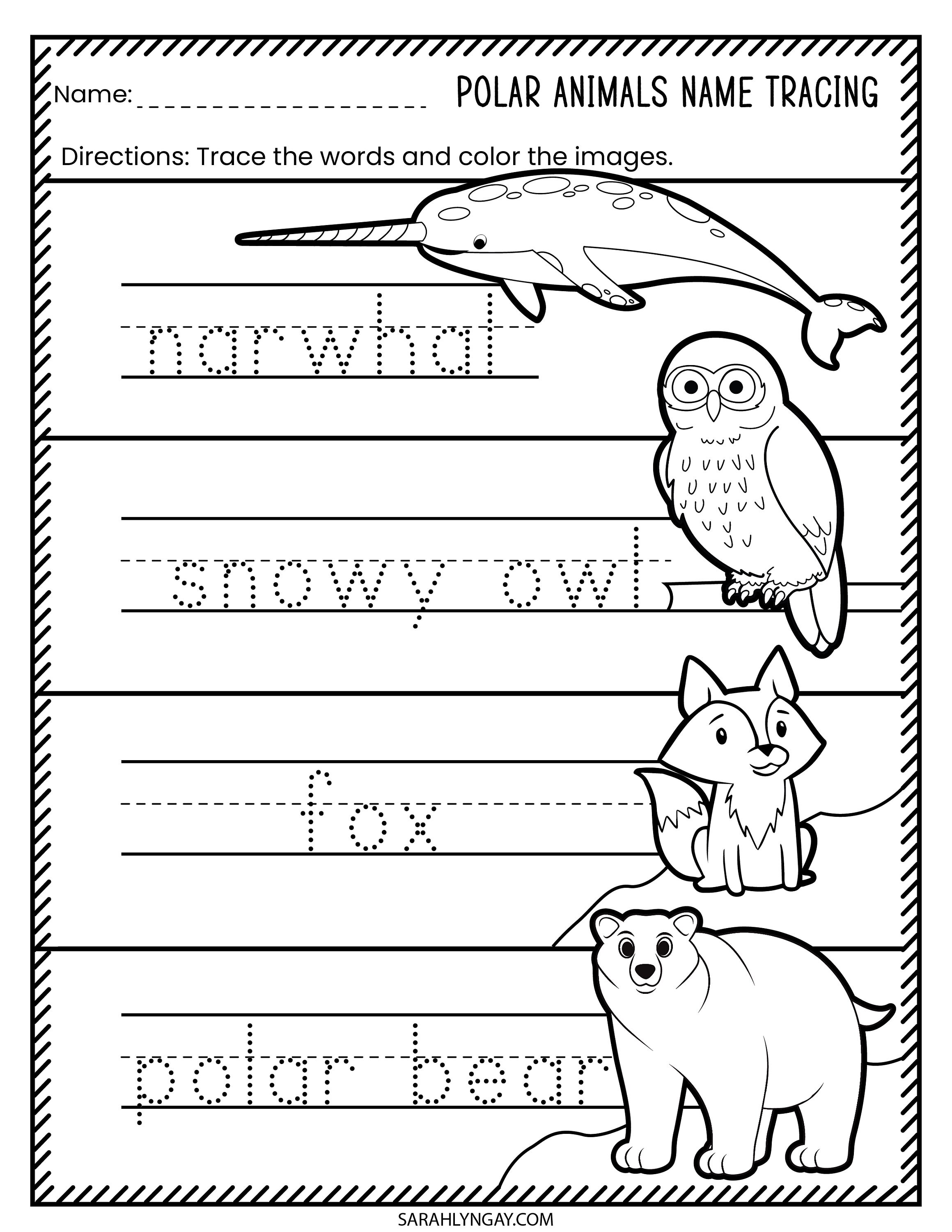 Polar Animals Printable Set, Polar Animals, Digital Download, Printable ...