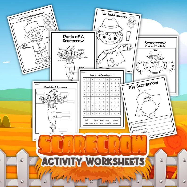 Scarecrow Activity Set, Digital Download, Printable Download, Instant ...