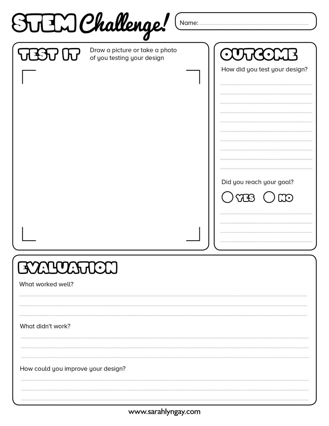 STEM Challenge Worksheets, STEM, Digital Download, Instant Download ...