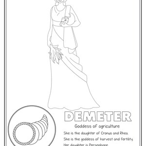 Greek Gods and Goddesses Coloring Pages, Digital Download, Instant ...