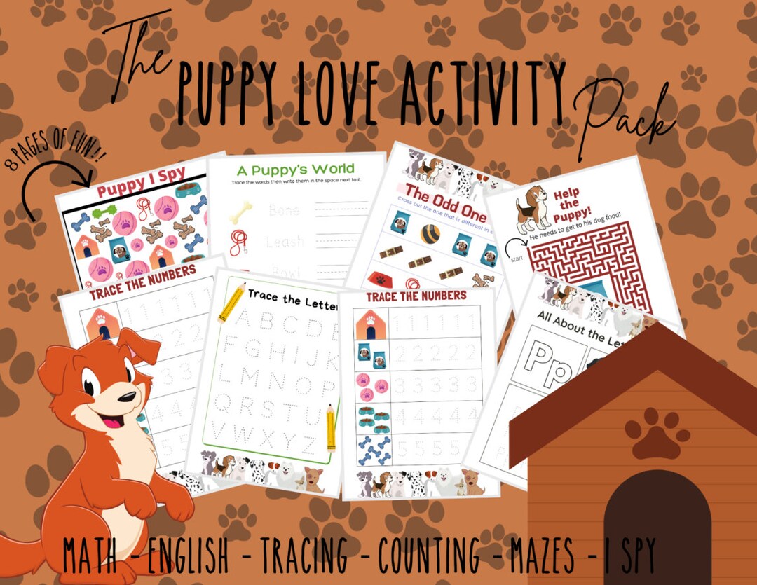 Puppy Love Activity Set, Digital Download, Printable Download, Instant ...