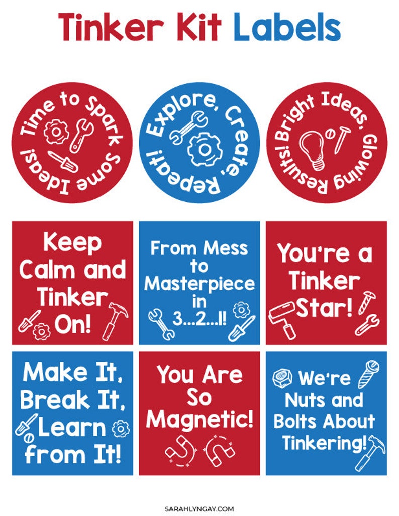 DIY Tinker Box Ideas and Labels, Tinker Box, DIY Tinker Box, Digital ...