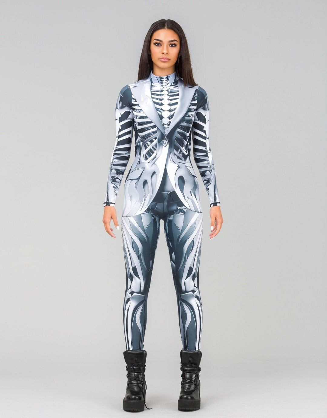 Skeleton Suit Catsuit: UV Reactive Rave Costume - Etsy