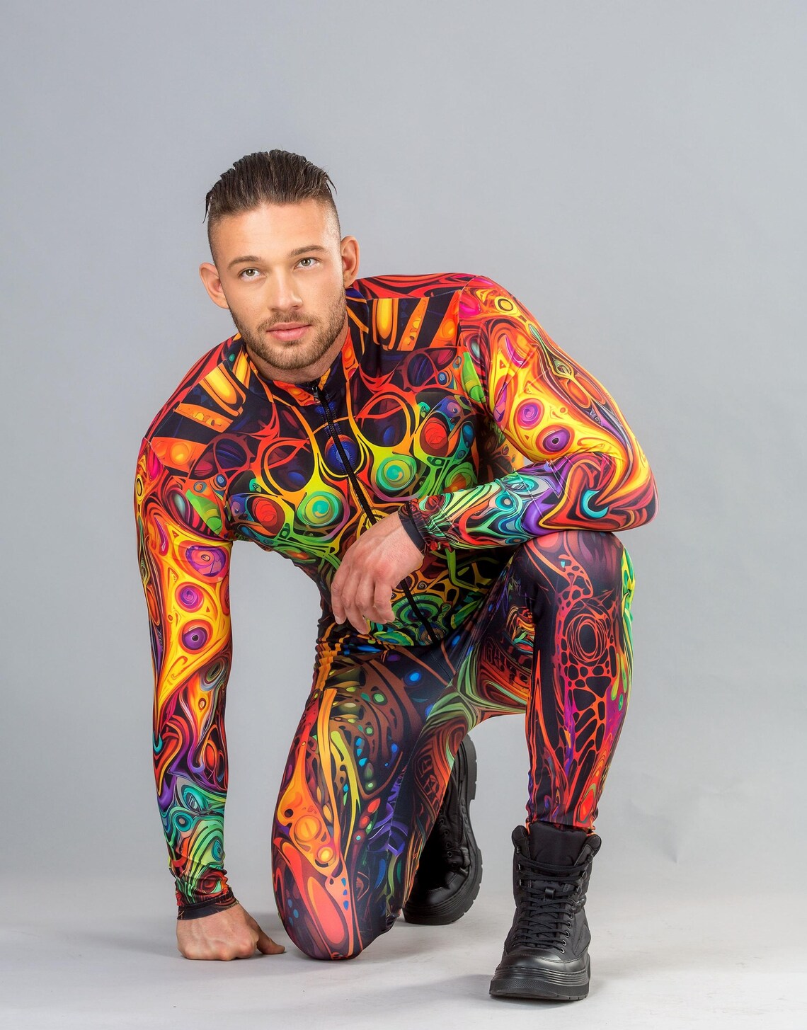 Festival Costume, Rave Costume Men, Alien Costume, Male Bodysuit, Cyber ...