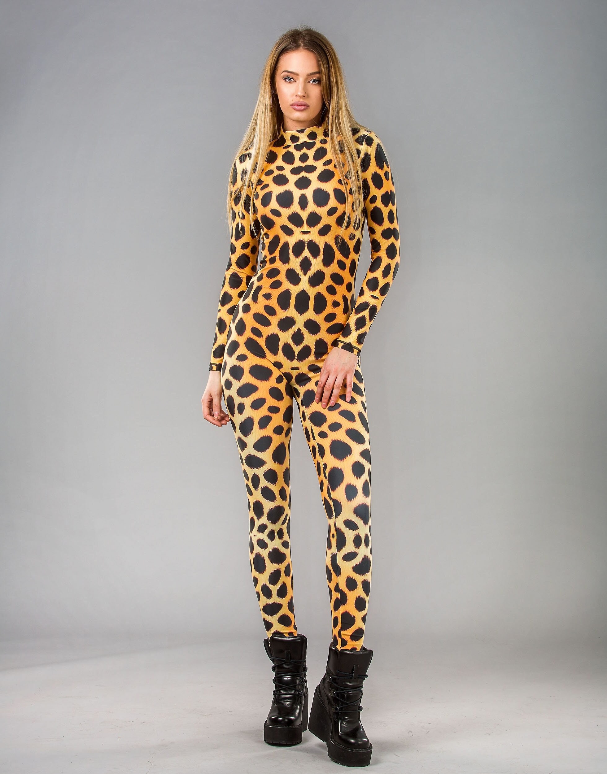 Cheetah Print Catsuit: Women's Rave Festival Outfit - Etsy