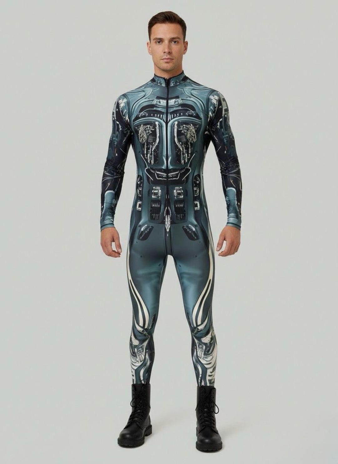 Men's Sci-fi Exosuit Catsuit | Cyberpunk Rave Jumpsuit - Etsy