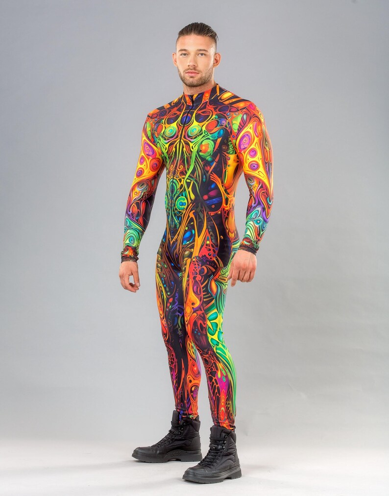Festival Costume, Rave Costume Men, Alien Costume, Male Bodysuit, Cyber ...