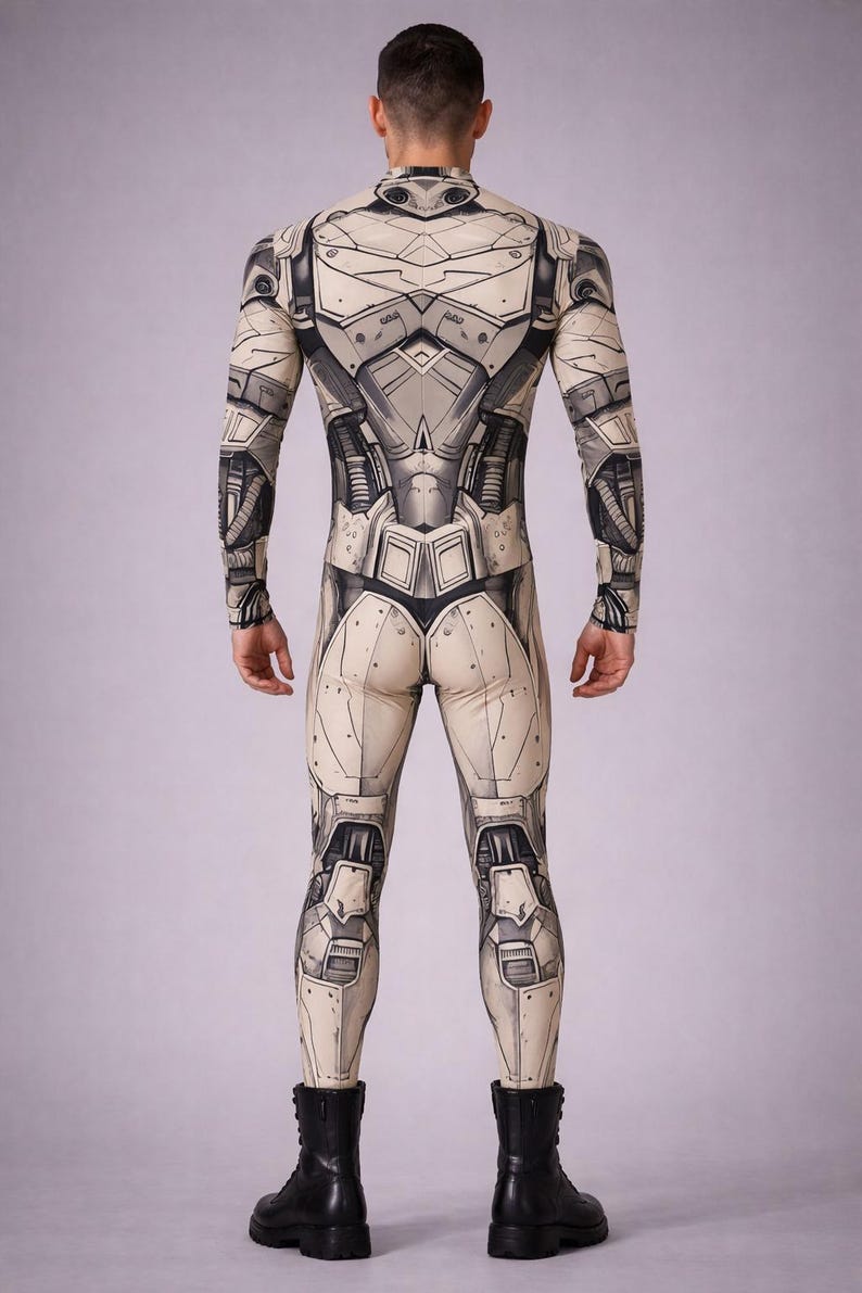Men’s Cyborg Robot Full Body Bodysuit With Matching Mask – Futuristic ...