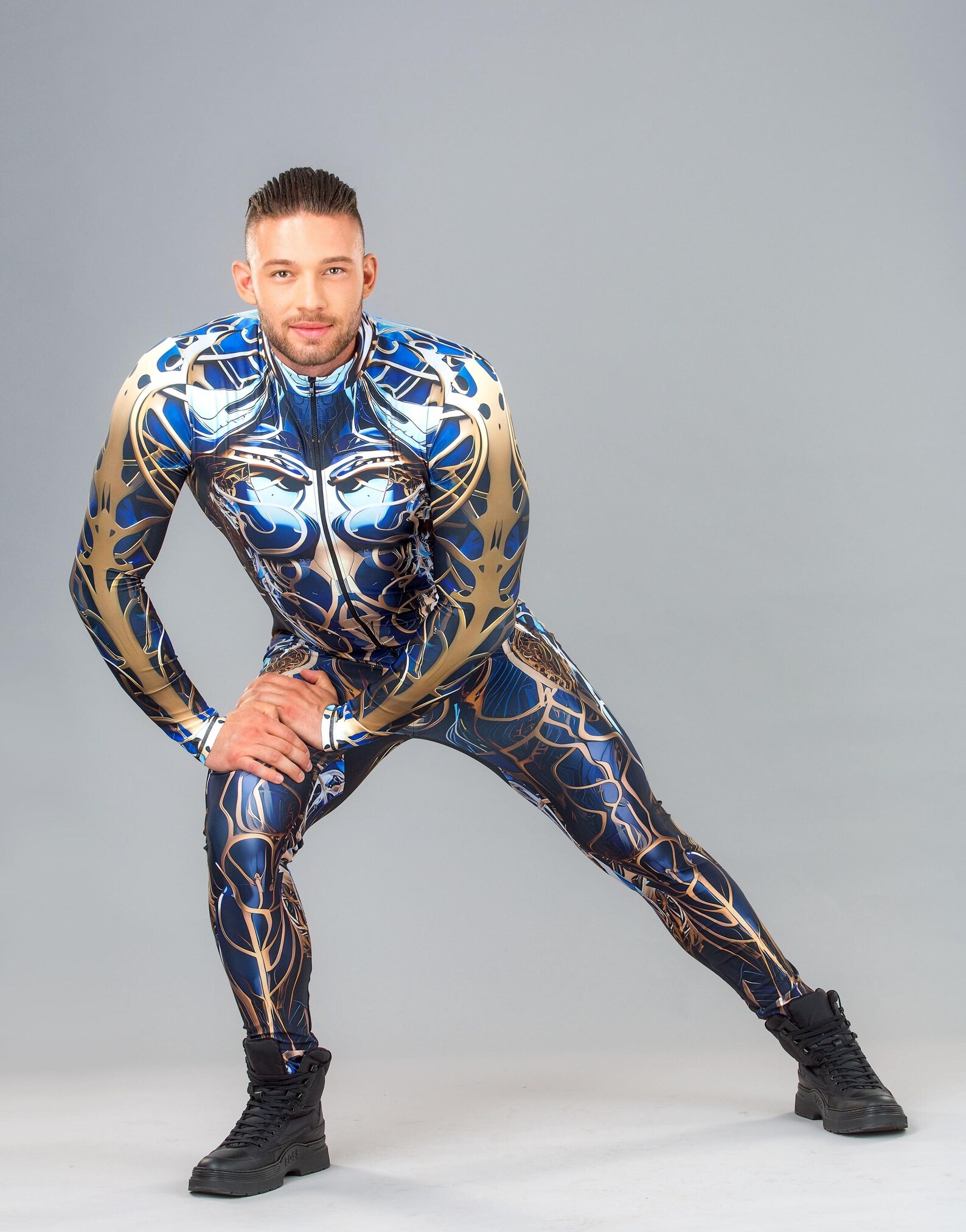 Adult Festival Costume, Robot Bodysuit Men, Cyber Male Bodysuit ...