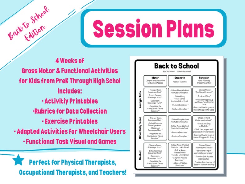 Lesson Plans | Physical Therapy Activities | Occupational Therapy ...