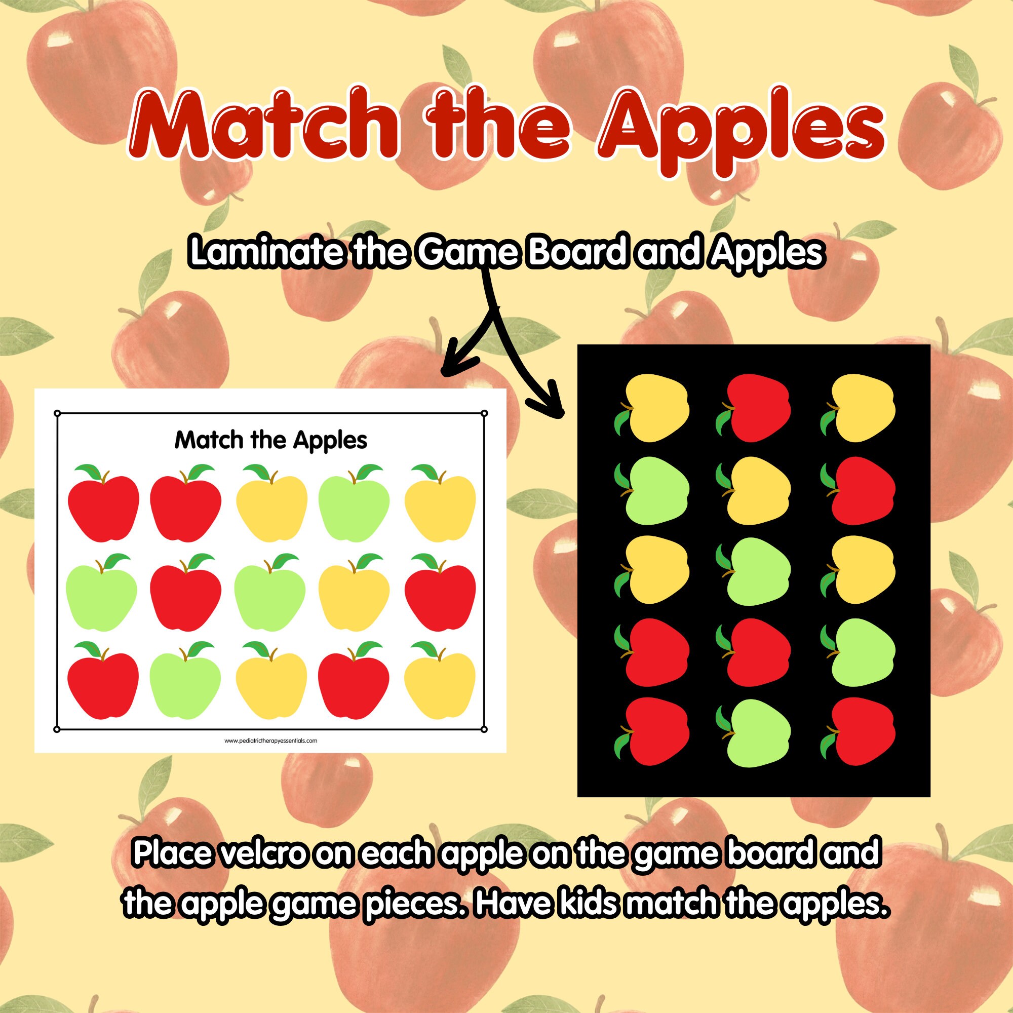 Fall Matching Game | Decorate the Fall Tree | Apple Matching ...
