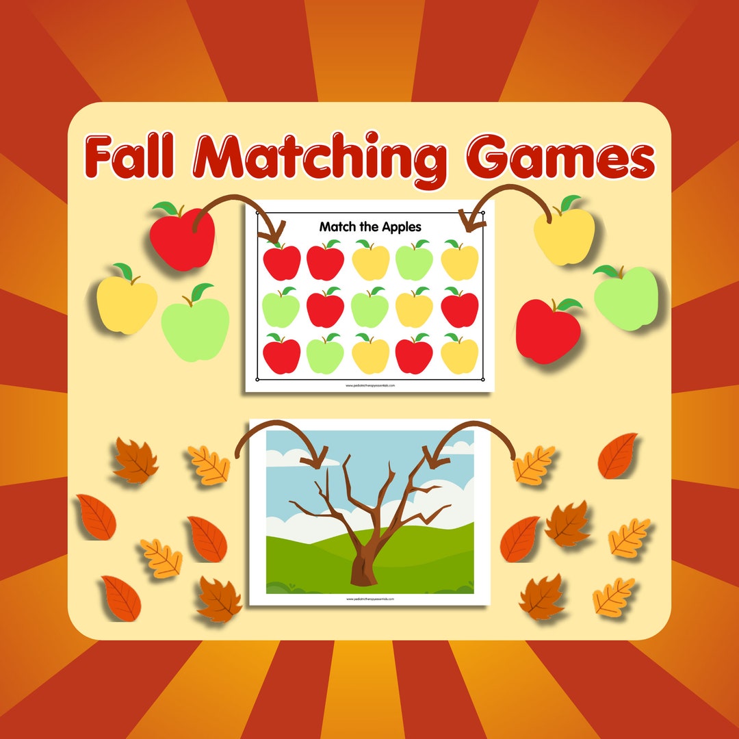 Fall Matching Game | Decorate the Fall Tree | Apple Matching ...