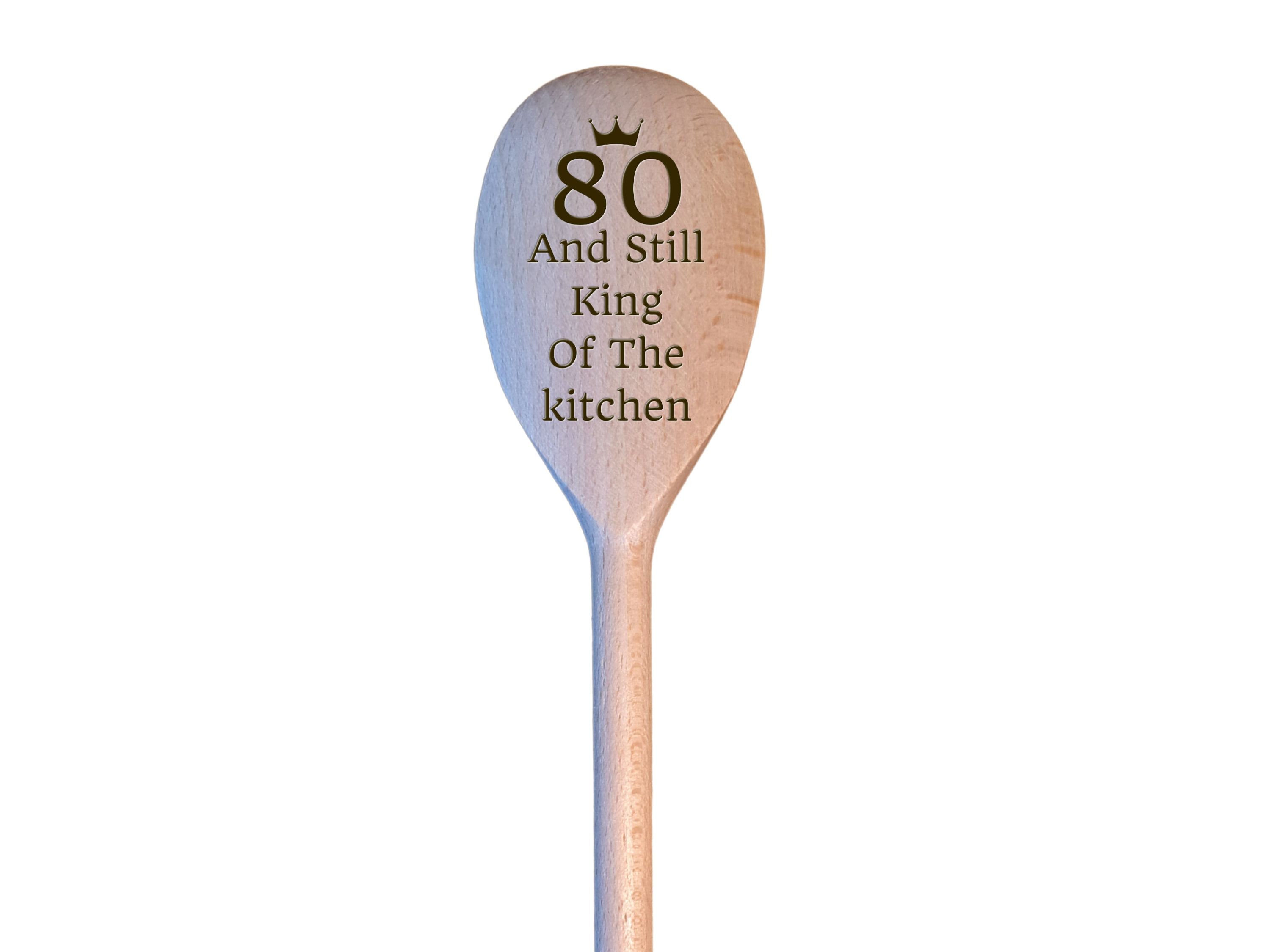 Personalised 80th Birthday Milestone Wooden Spoon Gift - Engraved ...