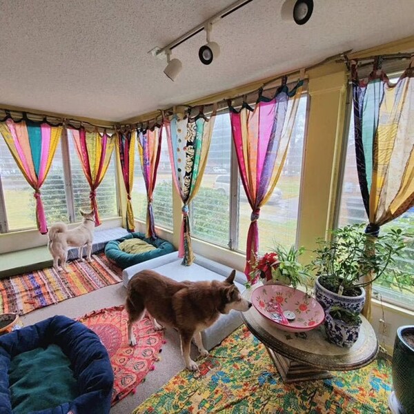 Multi Color Curtains - Etsy