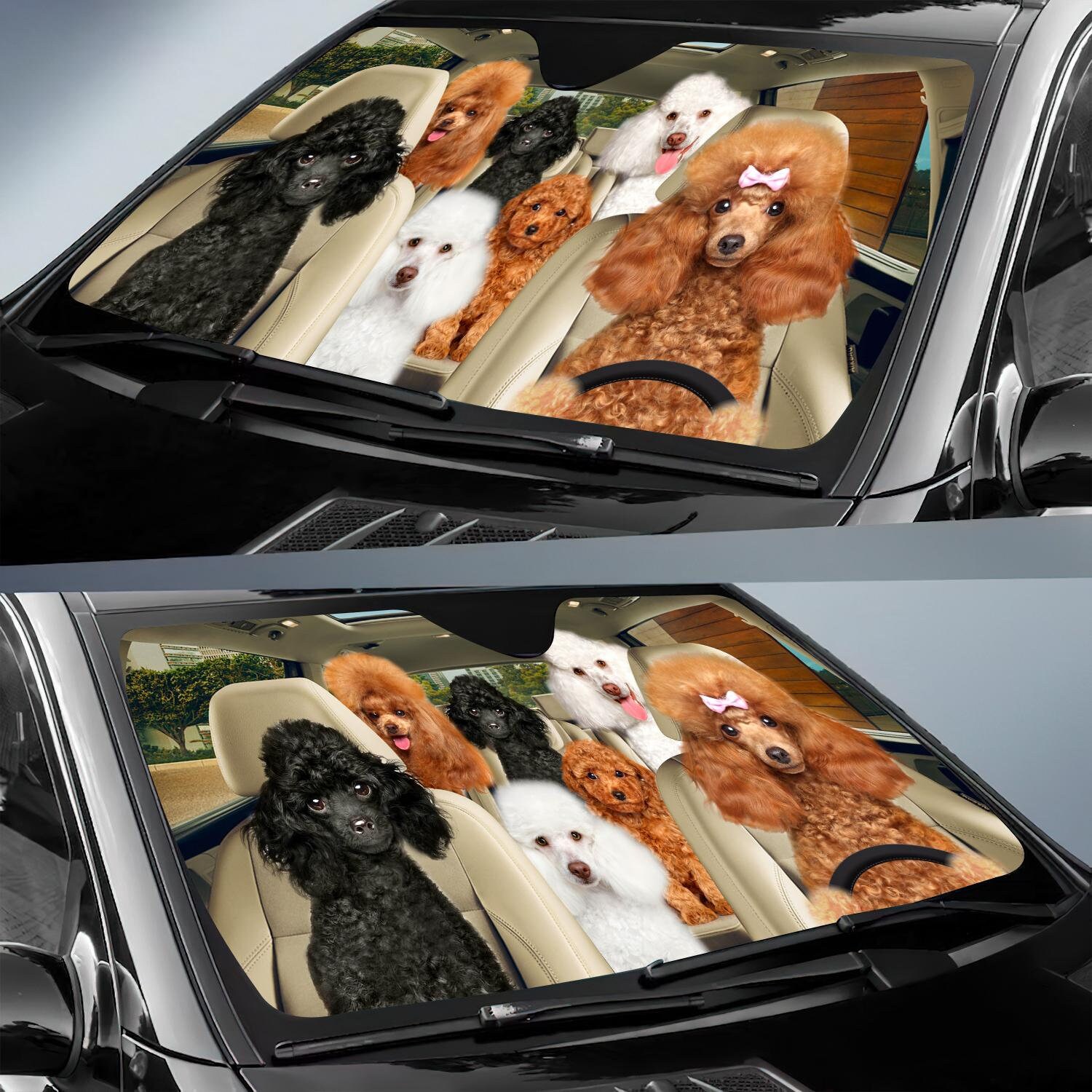 Poodle Car Sun Shade, Poodle Car Sunshade, Poodle Car Decoration ...