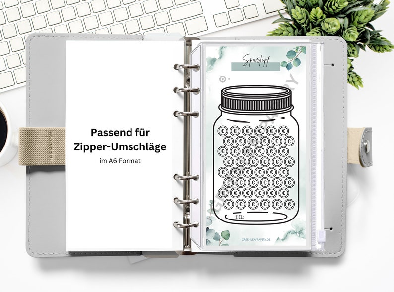 Blank Coin Savings Pot Set Including Tracker Eucalyptus | Save Money ...