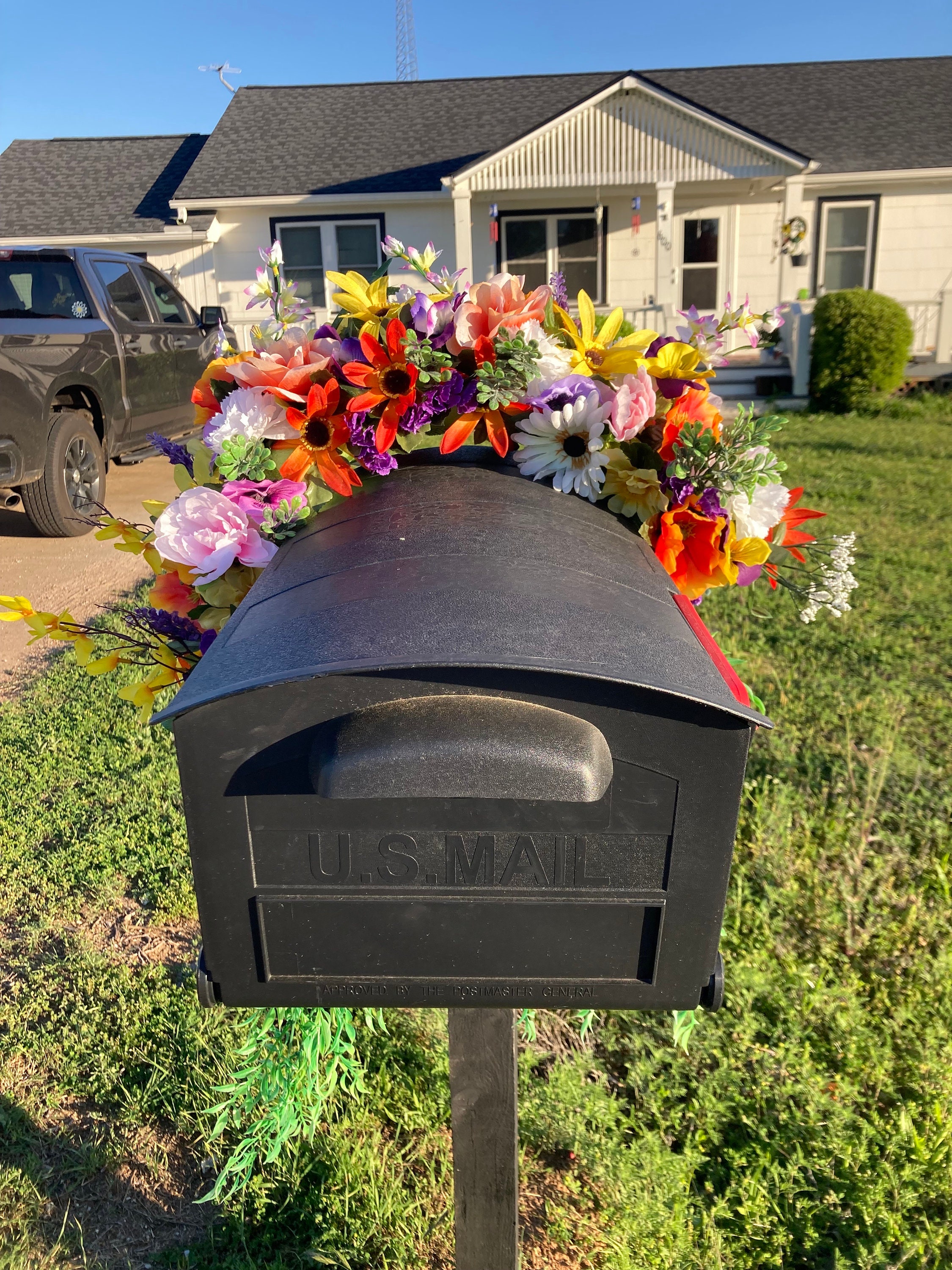 Spring Floral Mailbox Swag Wreath - Etsy