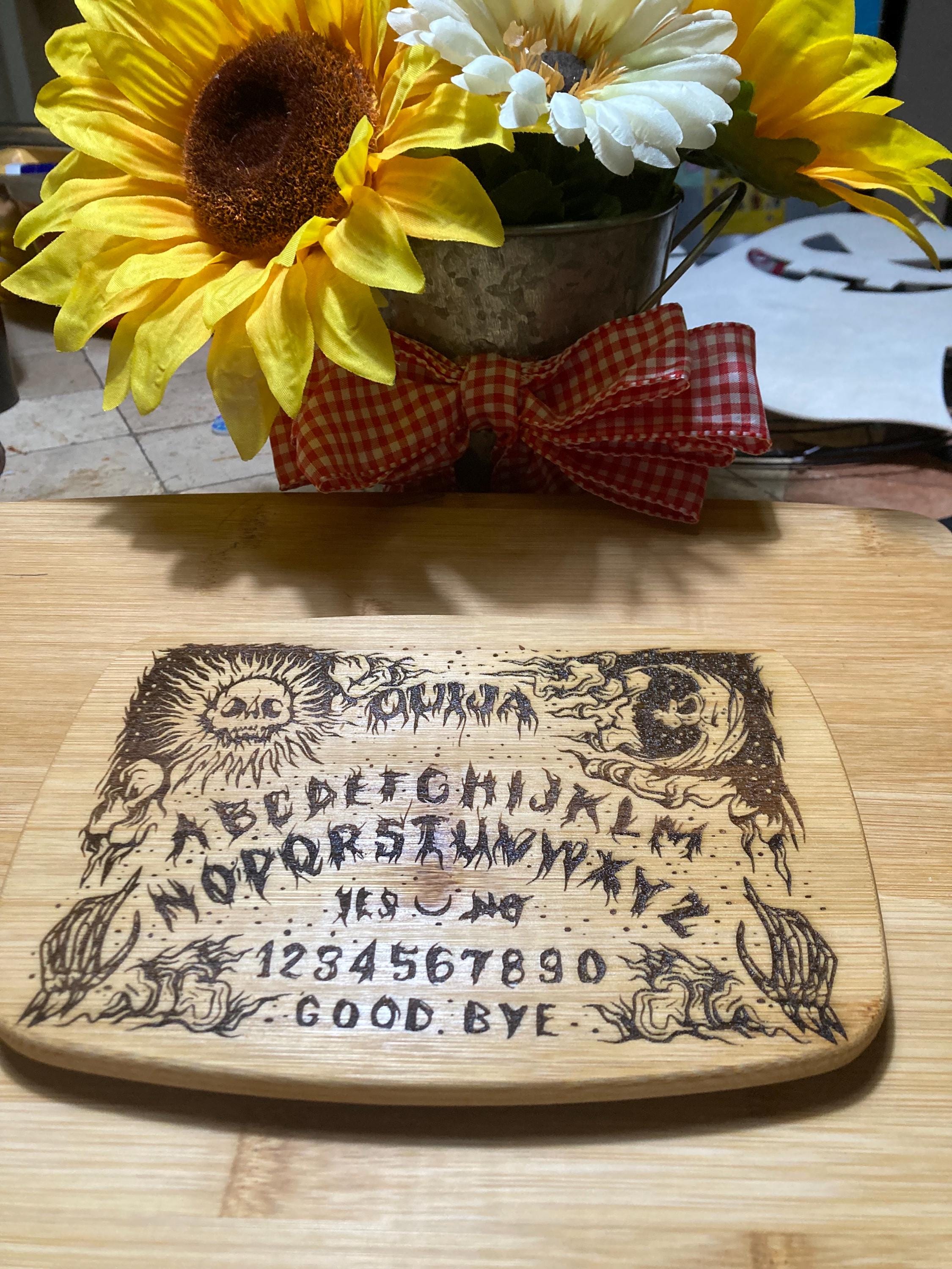 Engraved Wooden Chopping Board Ouija Board Cheese Board Serving Board ...