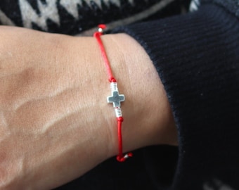 Red Cross Bracelet - Etsy