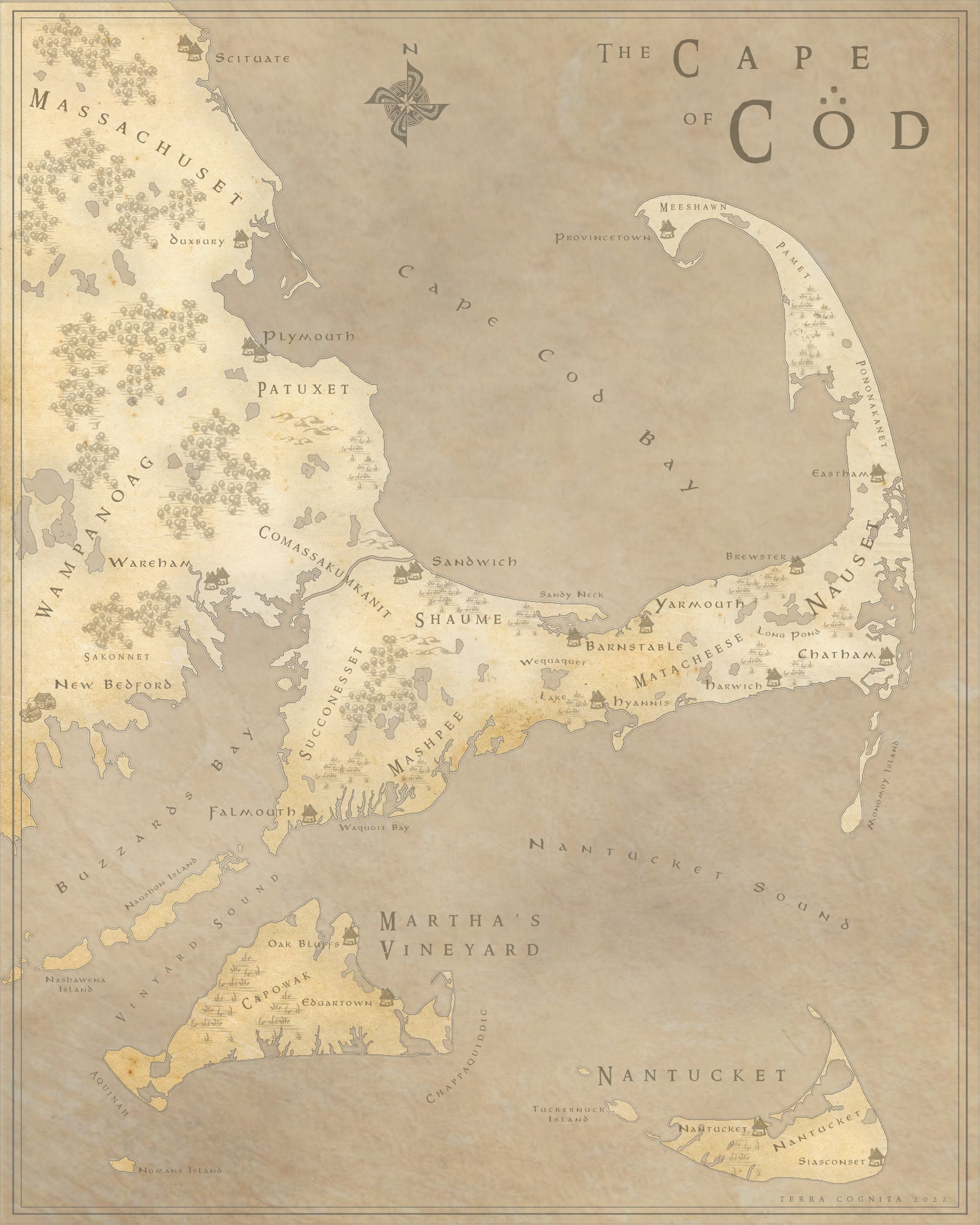 Paper Cape Cod Map