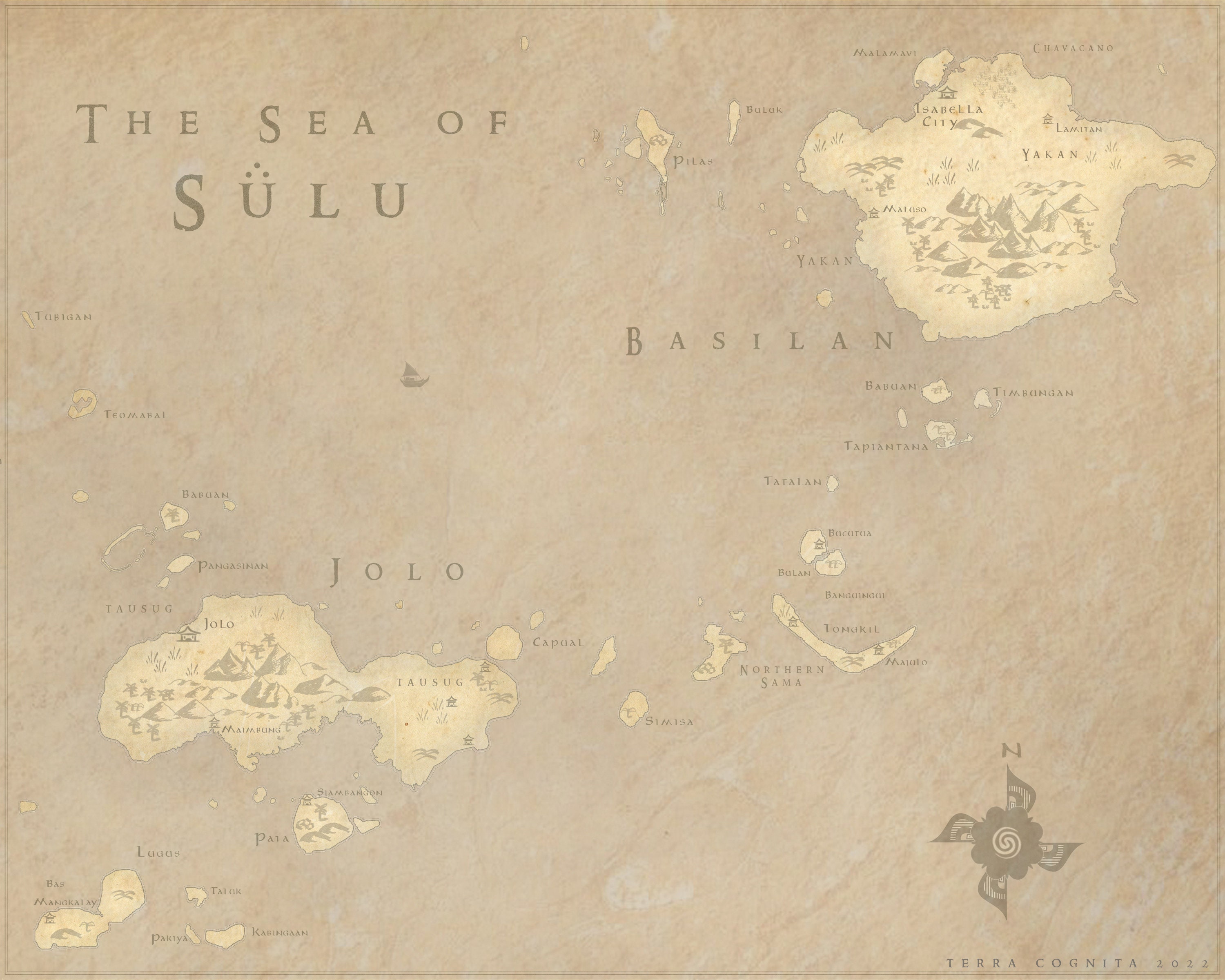 Vintage Antique Map Sulu Sea - Etsy