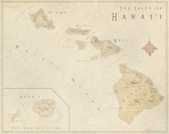 Old Hawaii Island Map 1901 Vintage Big Island Atlas Poster - Etsy