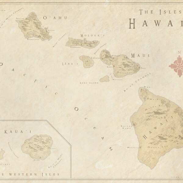 Map of Hawaii - Etsy