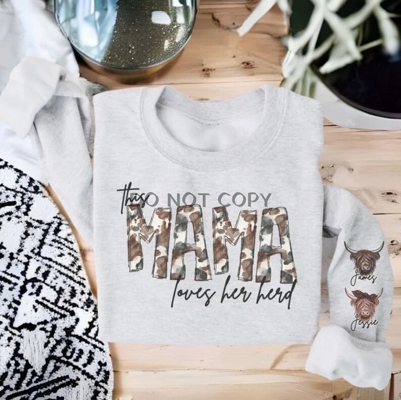 This Mama Loves Her Herd (highland Cows) Sweatshirt Hoodie - Etsy