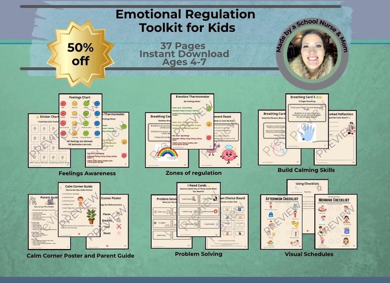 Emotional Regulation Toolkit for Kids Ages 4-7 – Calm Corner Printables ...