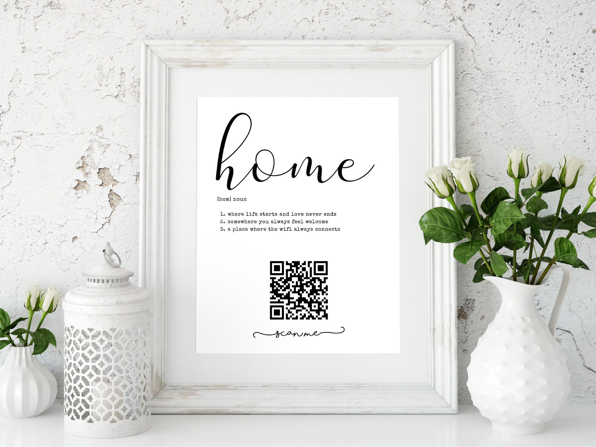 WIFI QR Code Sign Home Decor Printable A4 Digital File - Etsy Canada