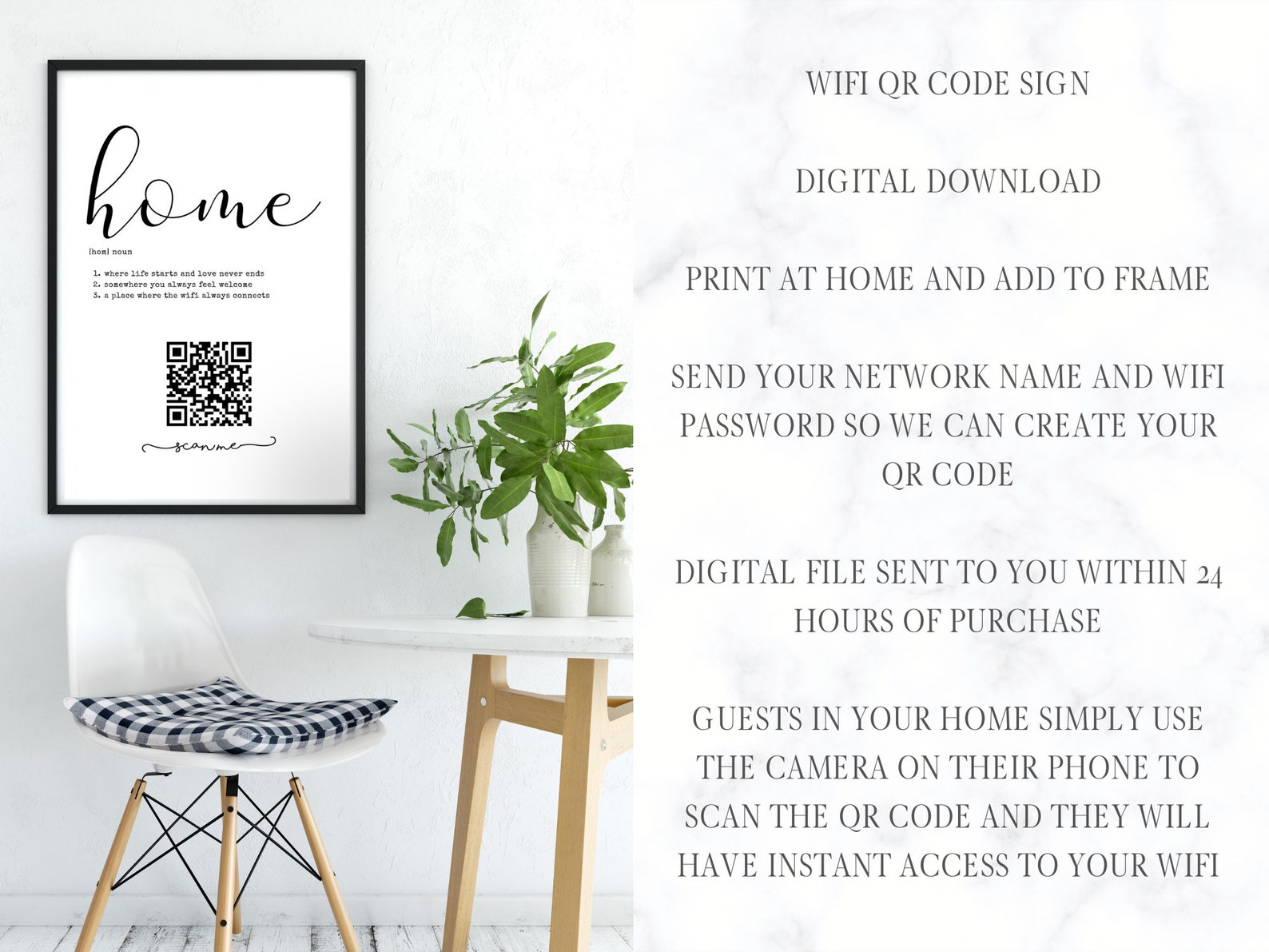 WIFI QR Code Sign - Home Decor - Printable A4 Digital File - Etsy Canada