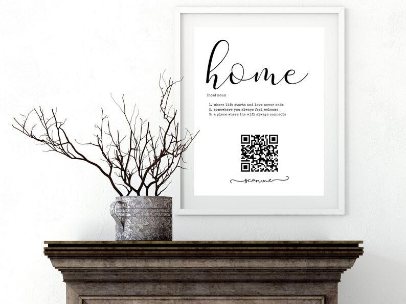 WIFI QR Code Sign - Home Decor - Printable A4 Digital File - Etsy Canada