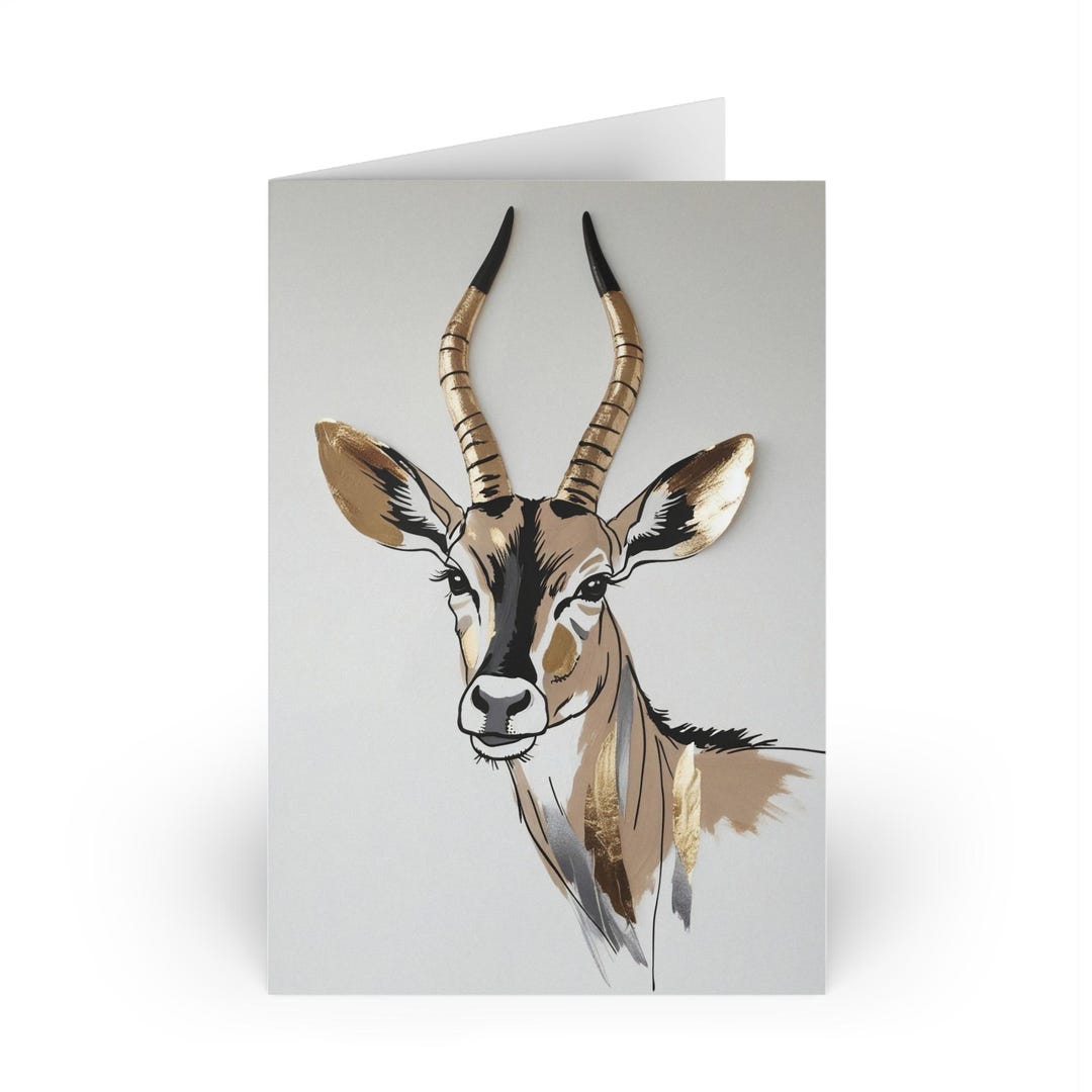 Antelope Illustration Greeting Card Wildlife Invitation Card South ...