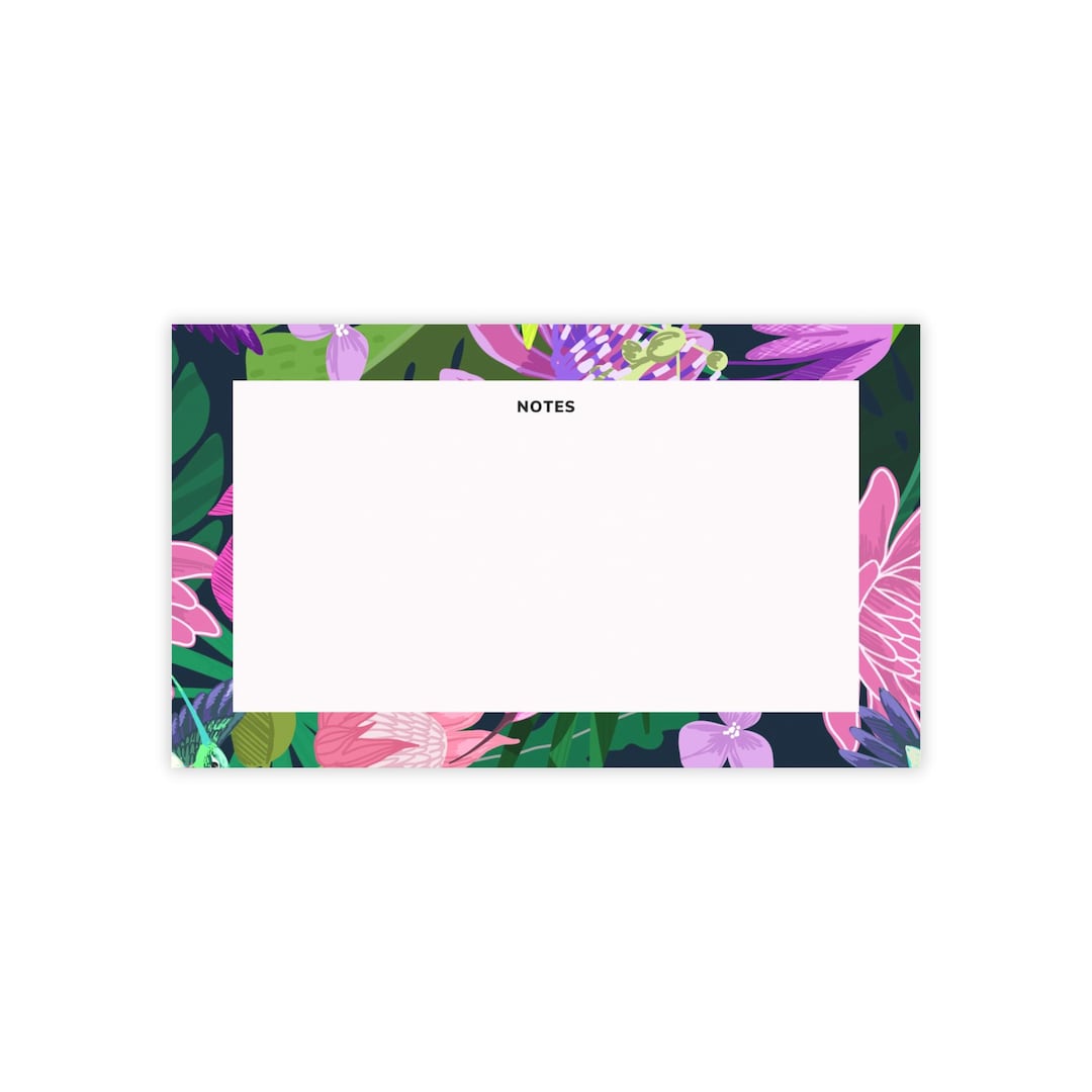 Purple Pink Floral Memo Pad Post-it® Note Pads | Summer Flower Sticky ...