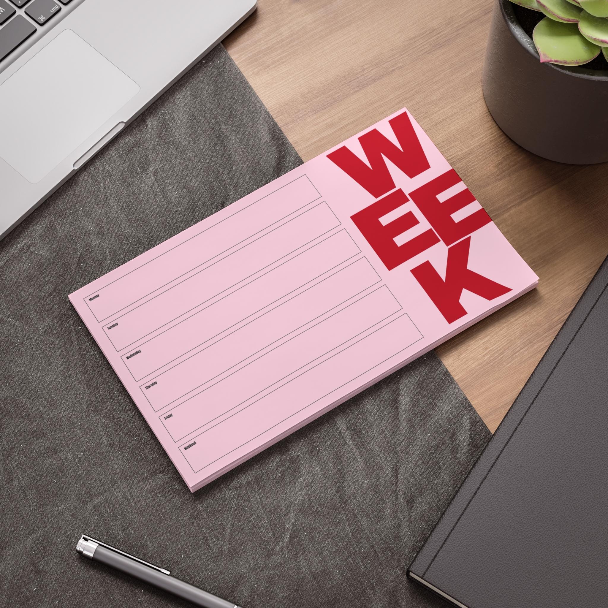 10x6in Weekly Planner Post It Note Pads Bold Design Sticky Notes Week ...